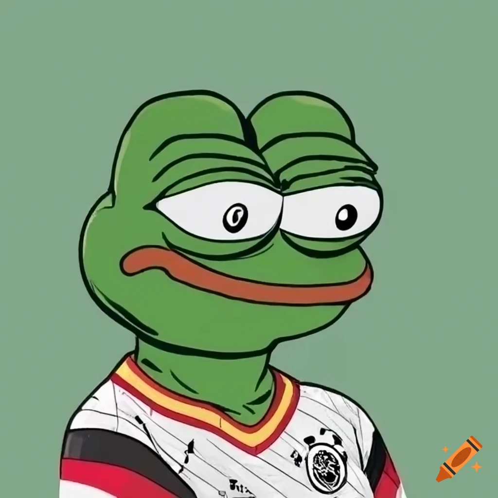 Pepe the frog in german national team jersey on Craiyon