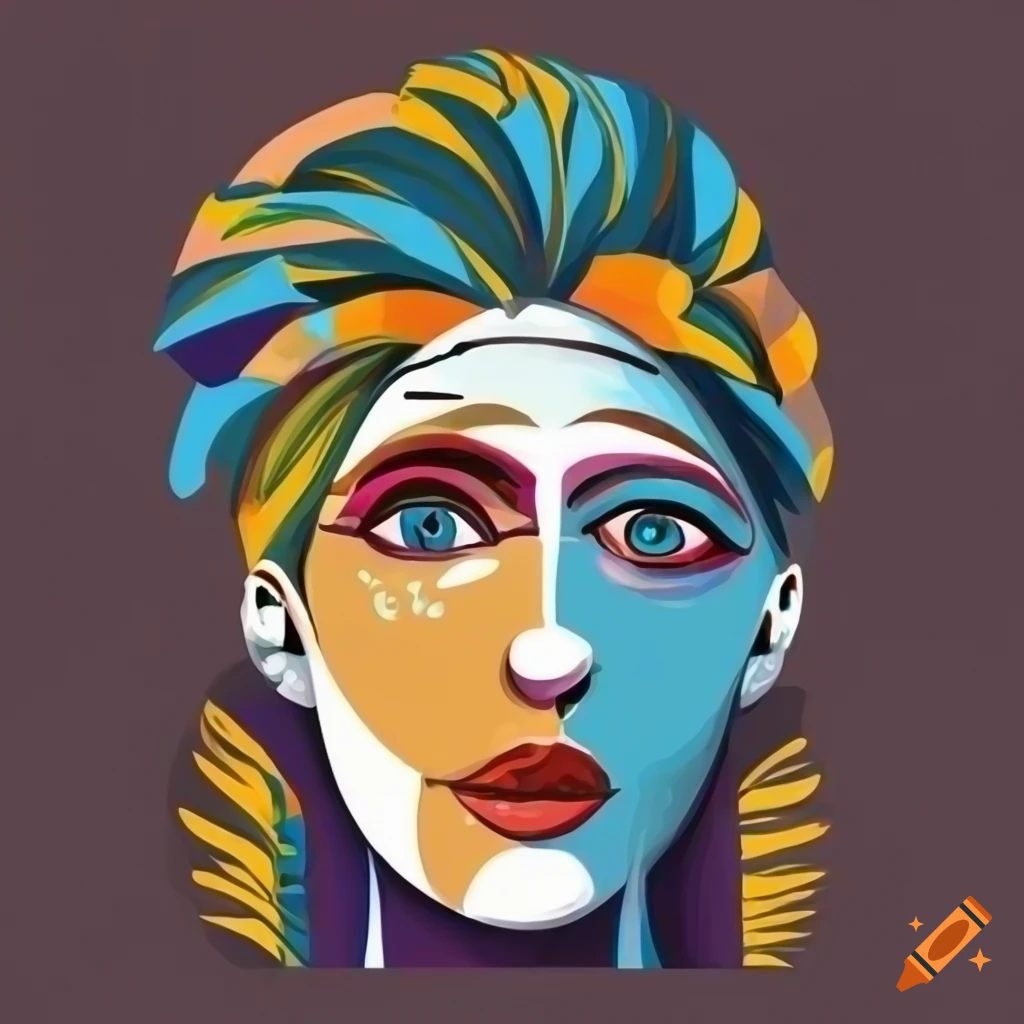 Picasso inspired. face. vector art