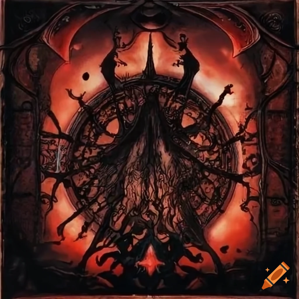 Black witchery album cover on Craiyon