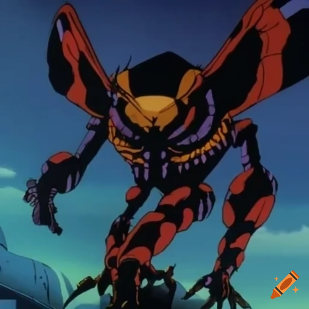 80-90's anime ova, insect humanoid on Craiyon