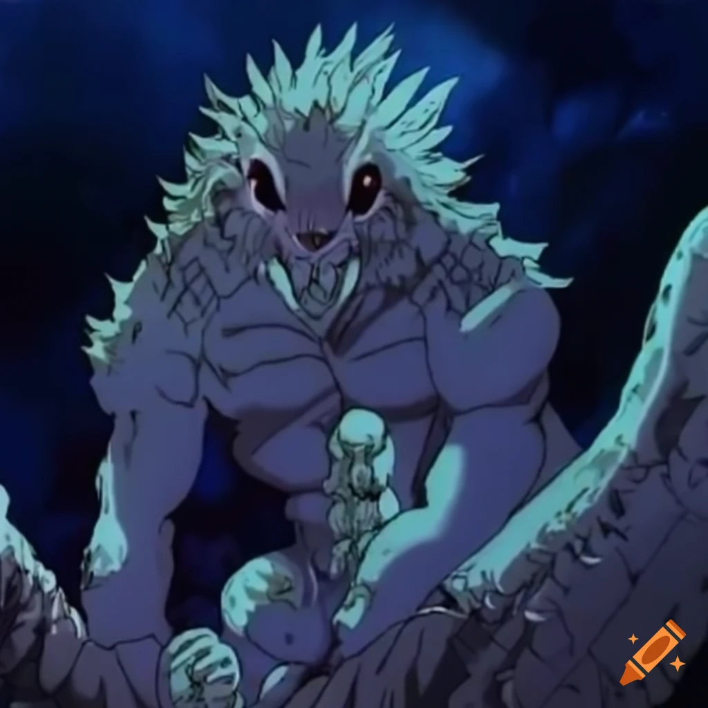 80-90's anime ova, ancient beast creature on Craiyon