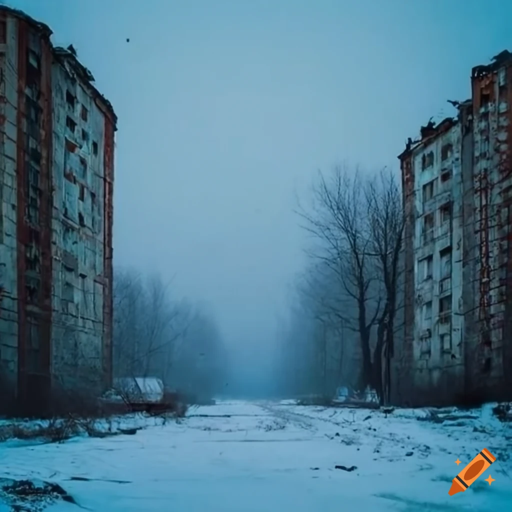 Large abandoned soviet panel houses With , liminal spaces , 1990s ...