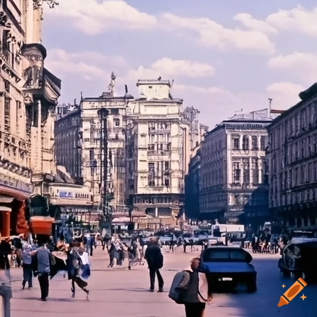 Downtown sofia, bulgaria, in 1990 on Craiyon