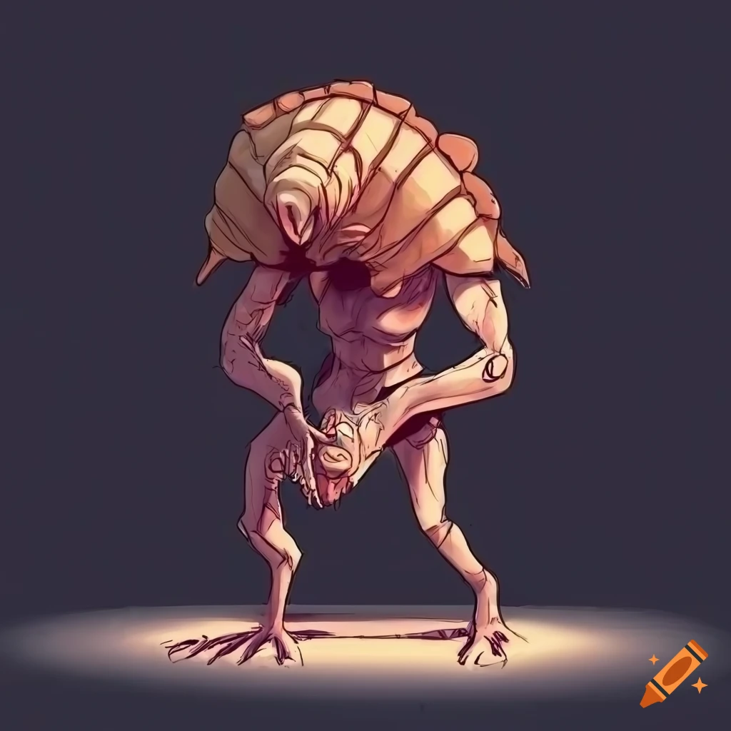 Cosimo galluzzi, comic style, humanoid creature with a shell like an ...