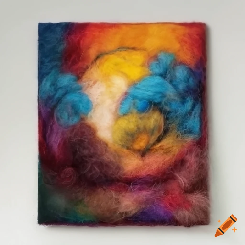 Felted wool painting