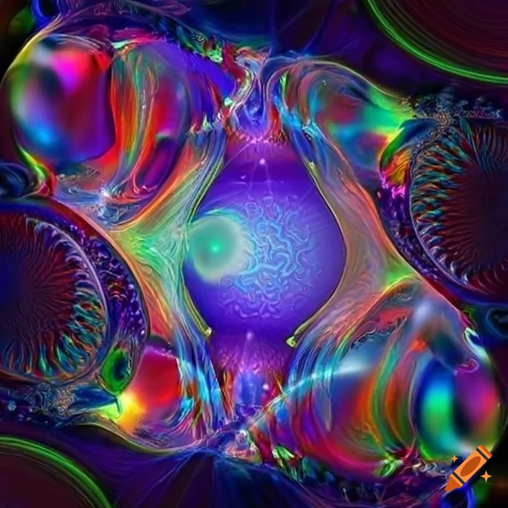 Create a fractally transparent hyperbolic image that depicts god ...