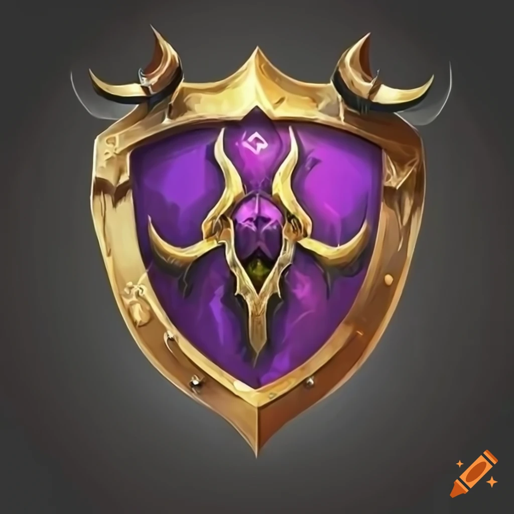 Warcraft logo with a shield on Craiyon