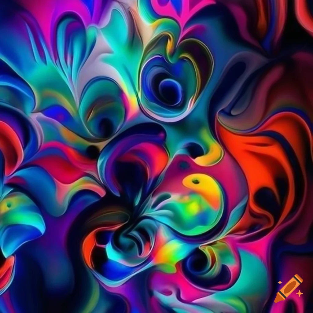 Vibrant abstract art showcasing dynamic shapes and intricate patterns