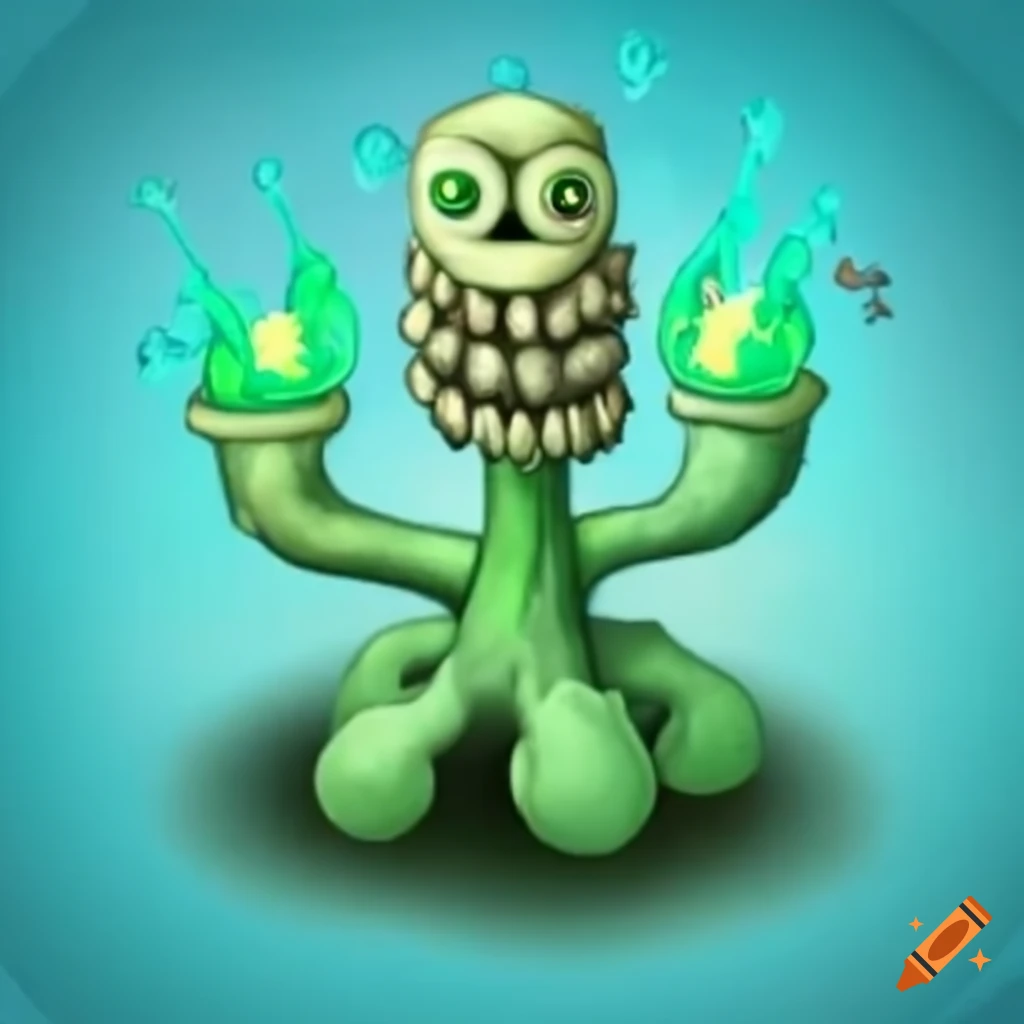 My singing monsters bone-plant- with precaution instruments on Craiyon