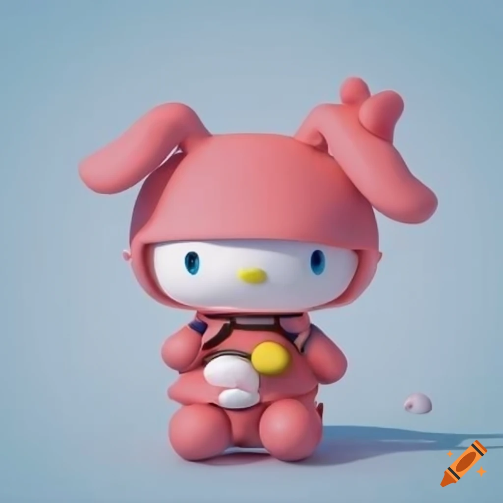 3d render of sanrio lamp characters on Craiyon