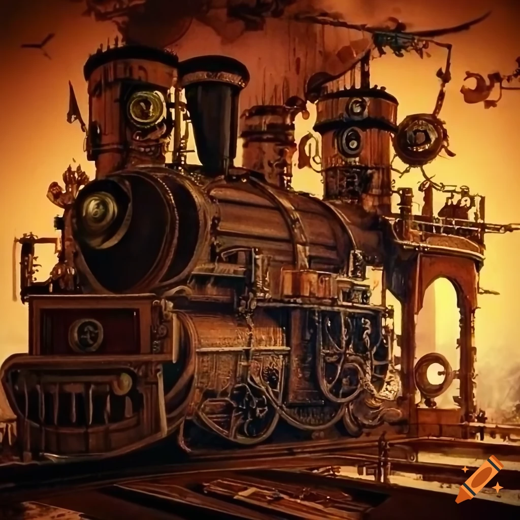 Totally nervewreck in a panic with wicked from a crazy train, steampunk ...