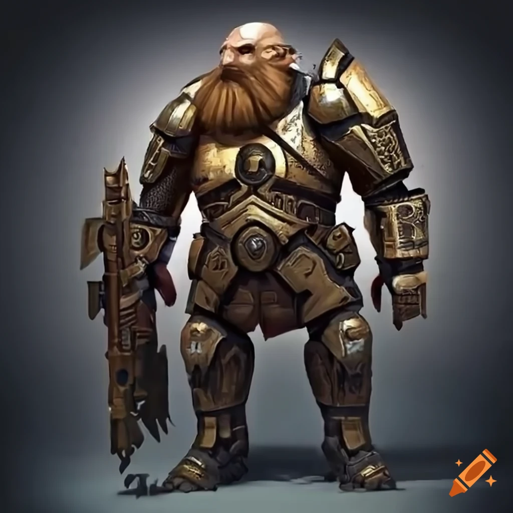 Tall futuristic armored dwarves
