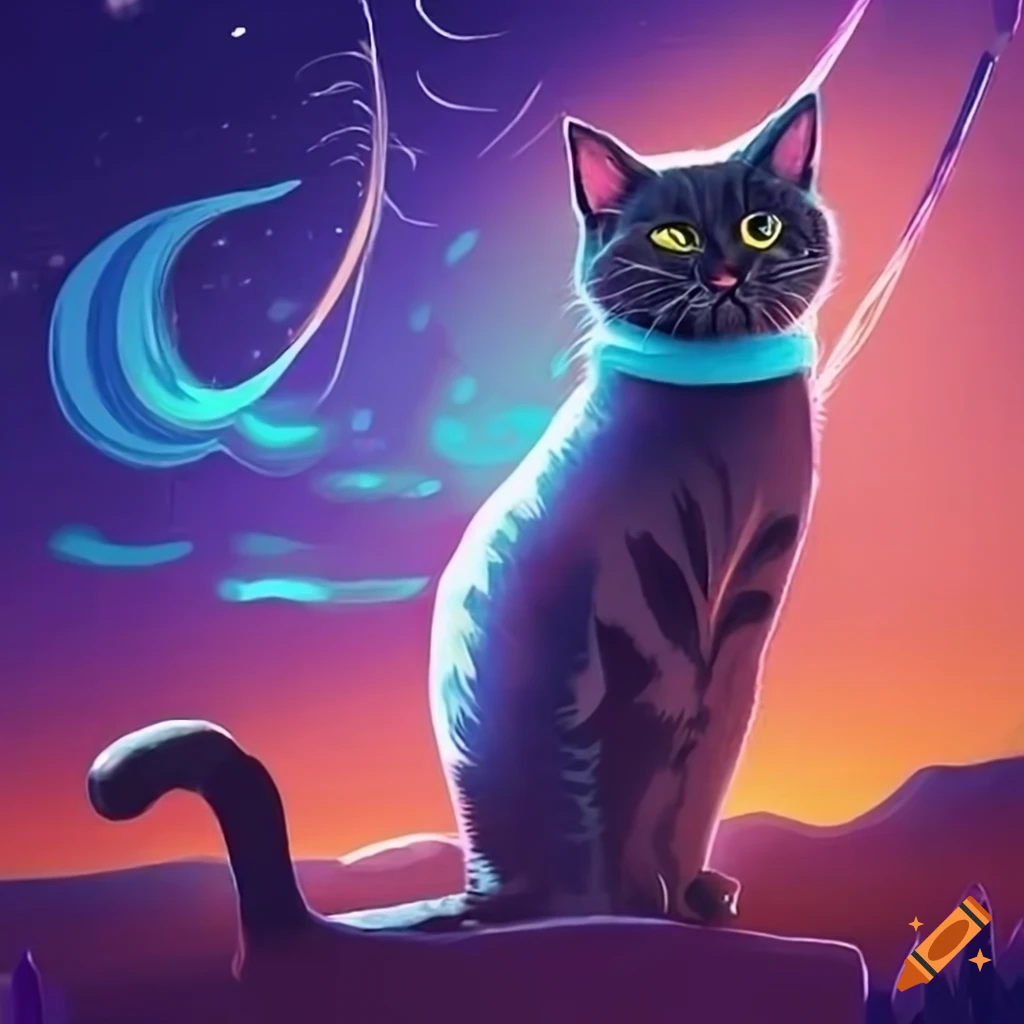 Cat meteor on Craiyon