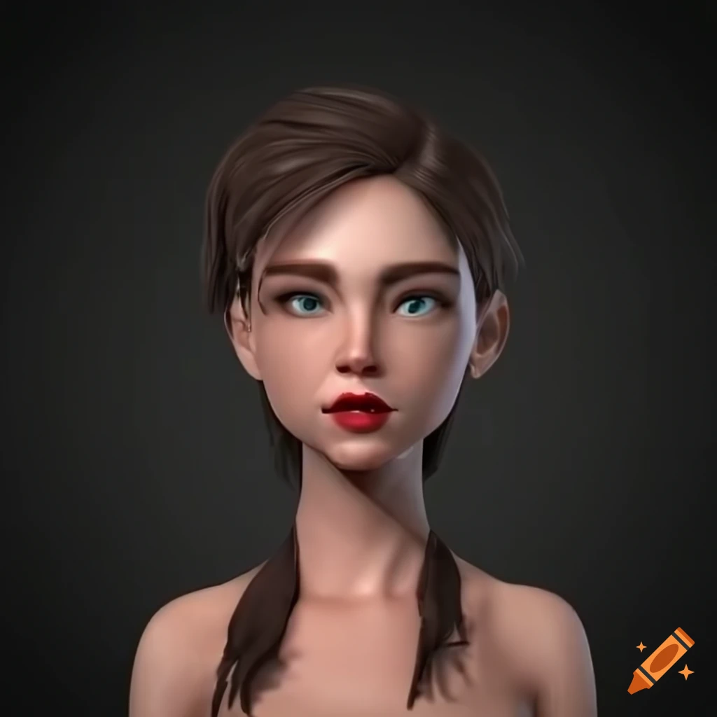 A 3d female character on Craiyon