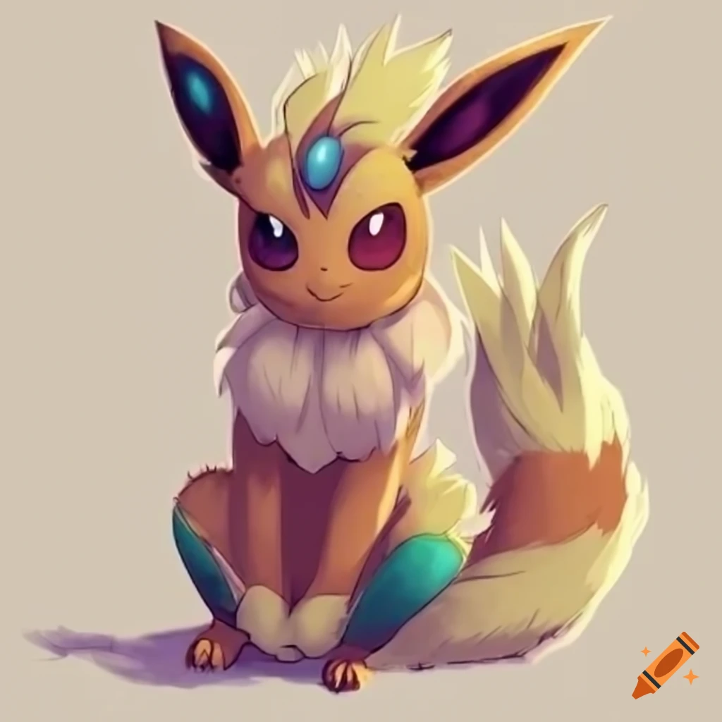 Eevee and leafeon fusion on Craiyon