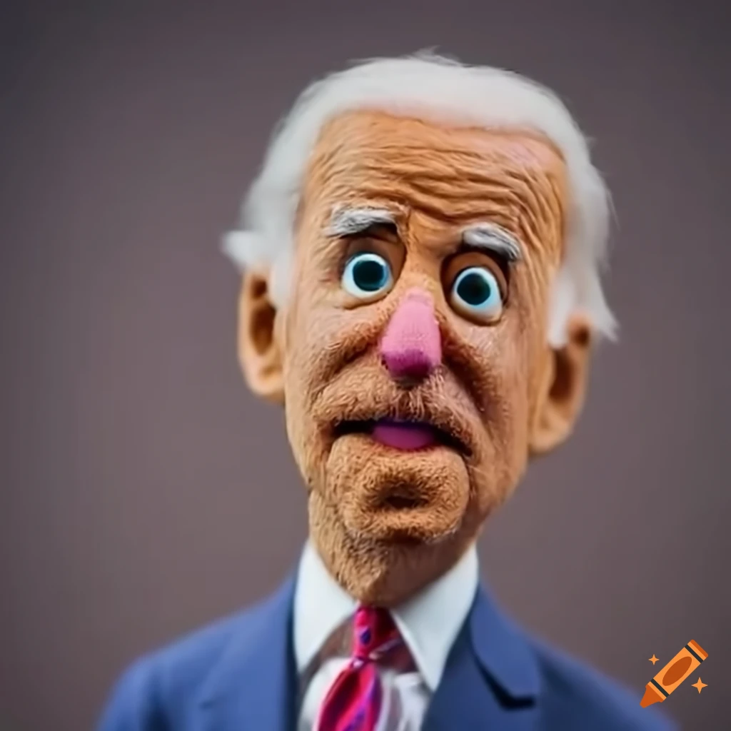 Muppet resembling joe biden, crafted from felt+muppet on Craiyon