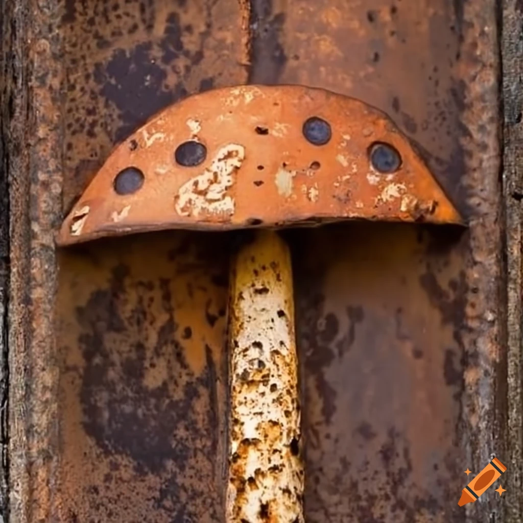 Mushroom made of rust on iron
