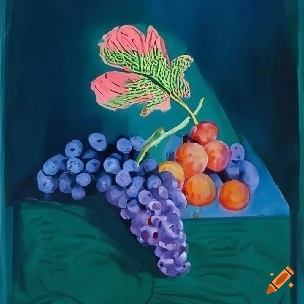 Grapes and wind colors surrealism david hockney