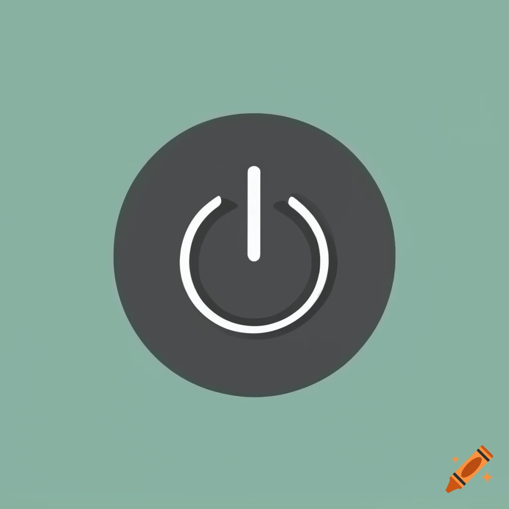 Clean and simple power button symbol in minimalist style on Craiyon