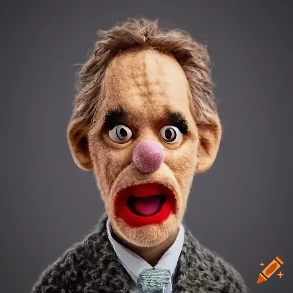 Muppet style puppet of jordan peterson made of felt fabric, fuzzy felt ...