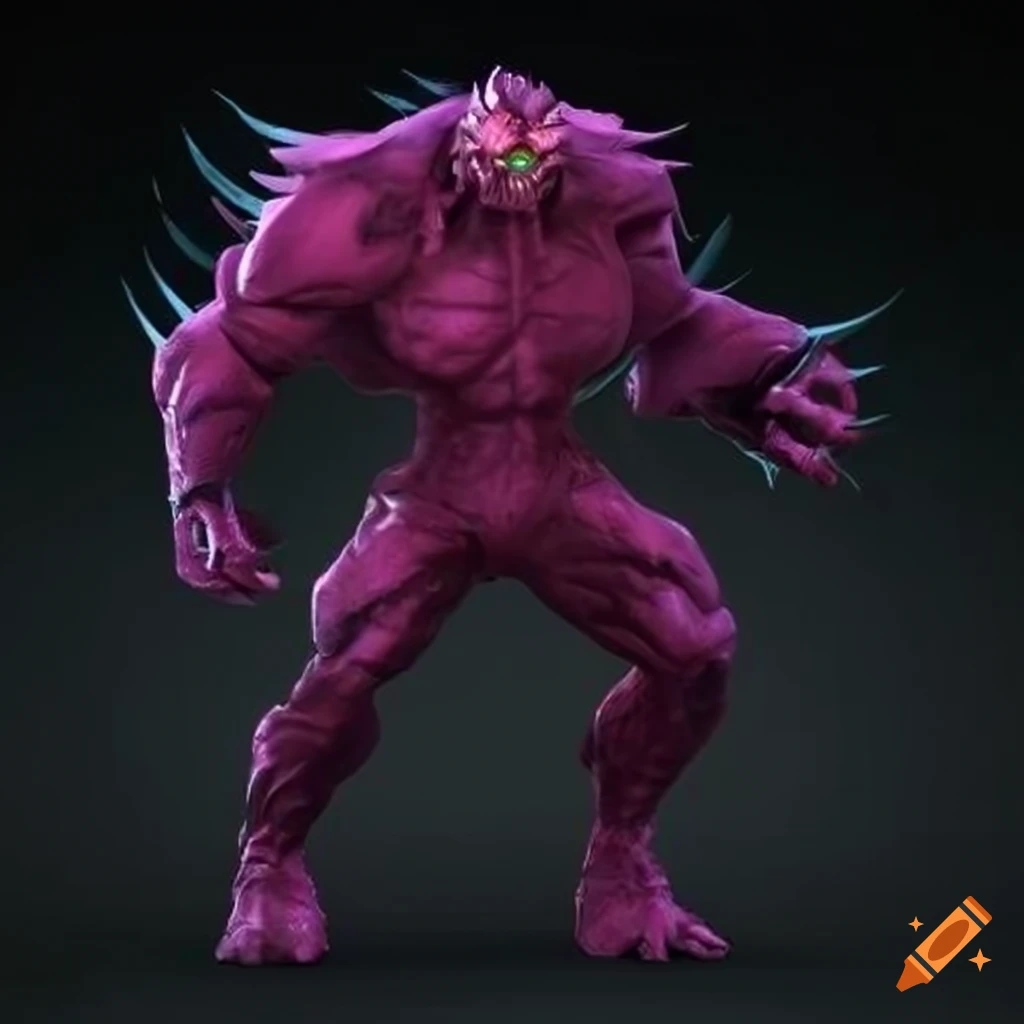 Demon guard, full body, facing right, top-right lighting on Craiyon