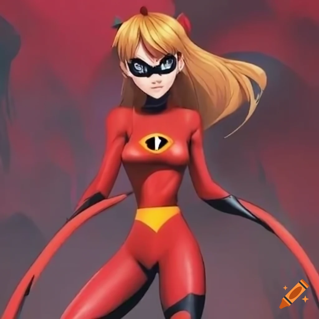 Asuka Langley con los poderes de elastigirl on Craiyon