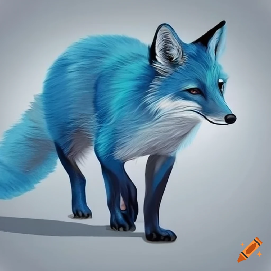 Blue fox whole body on Craiyon