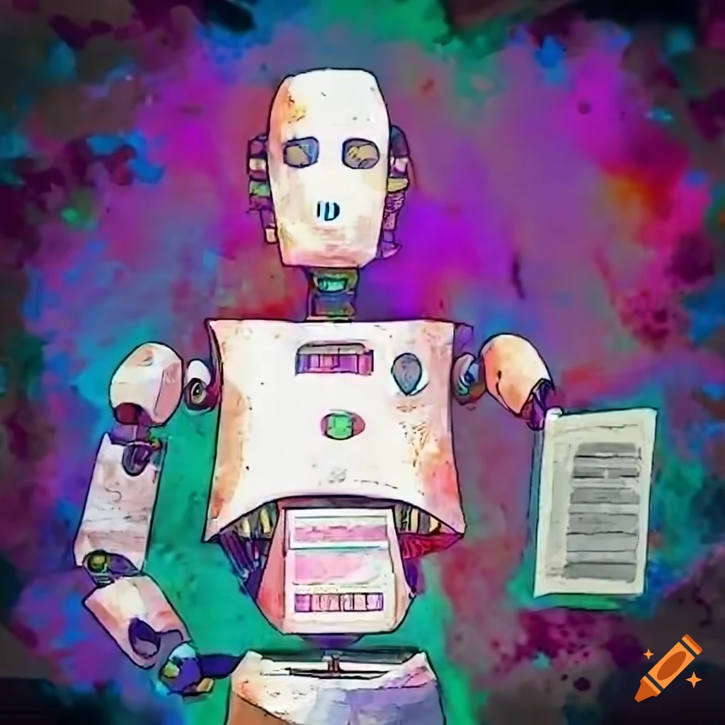 Generate a cyberpunk accounting robot avatar that clearly represents an ...