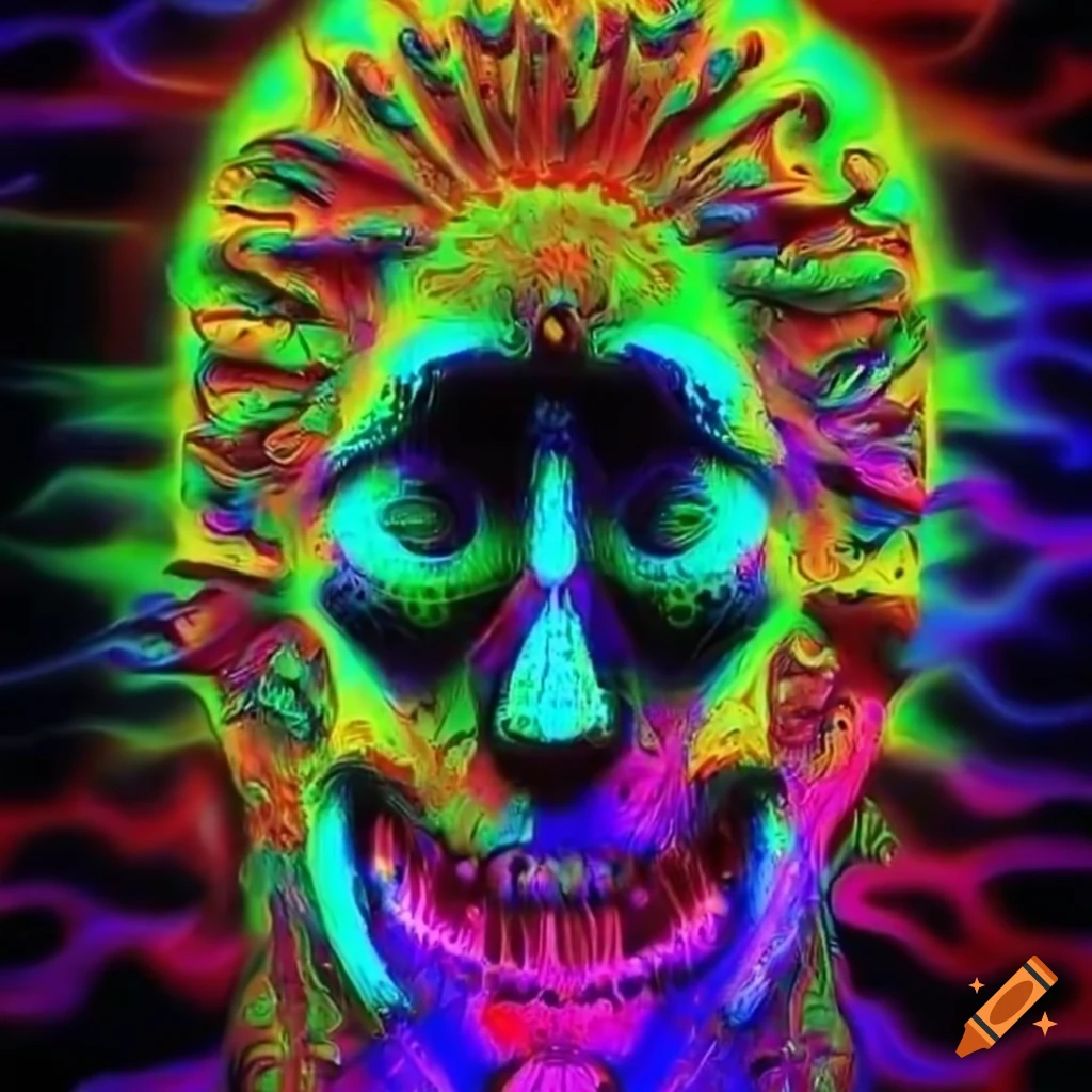 Trippy psychedelic visuals on Craiyon