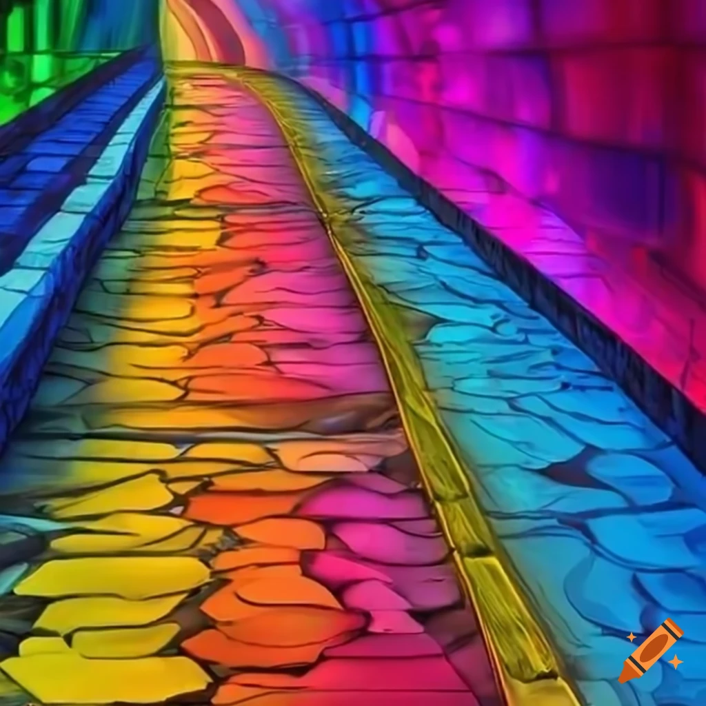 Vibrant and colorful abstract walkway