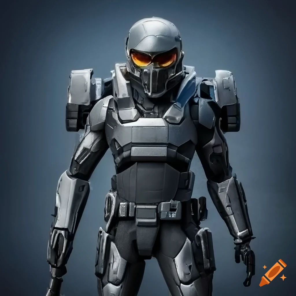 Futuristic Elite Soldier, Slick dark grey armour, futuristic, bulky ...