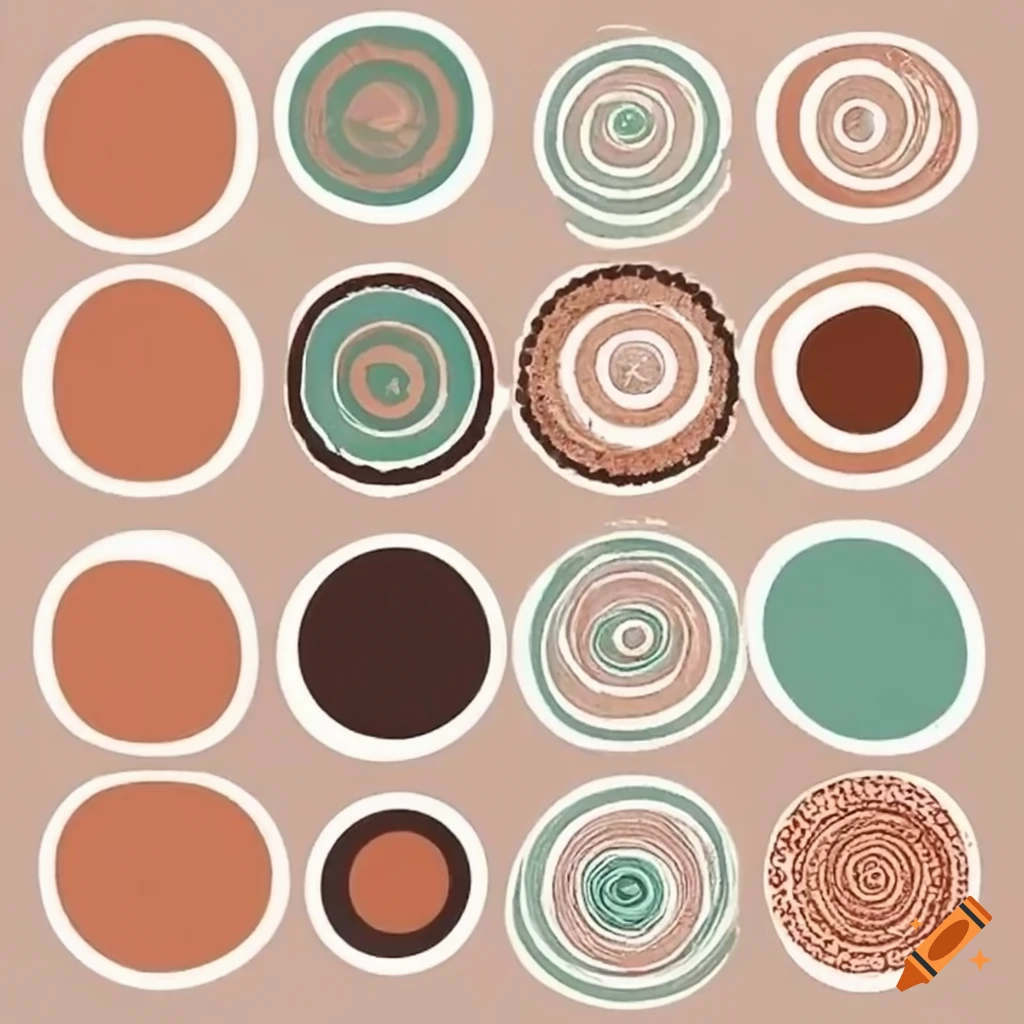 Boho circles with shapes on Craiyon