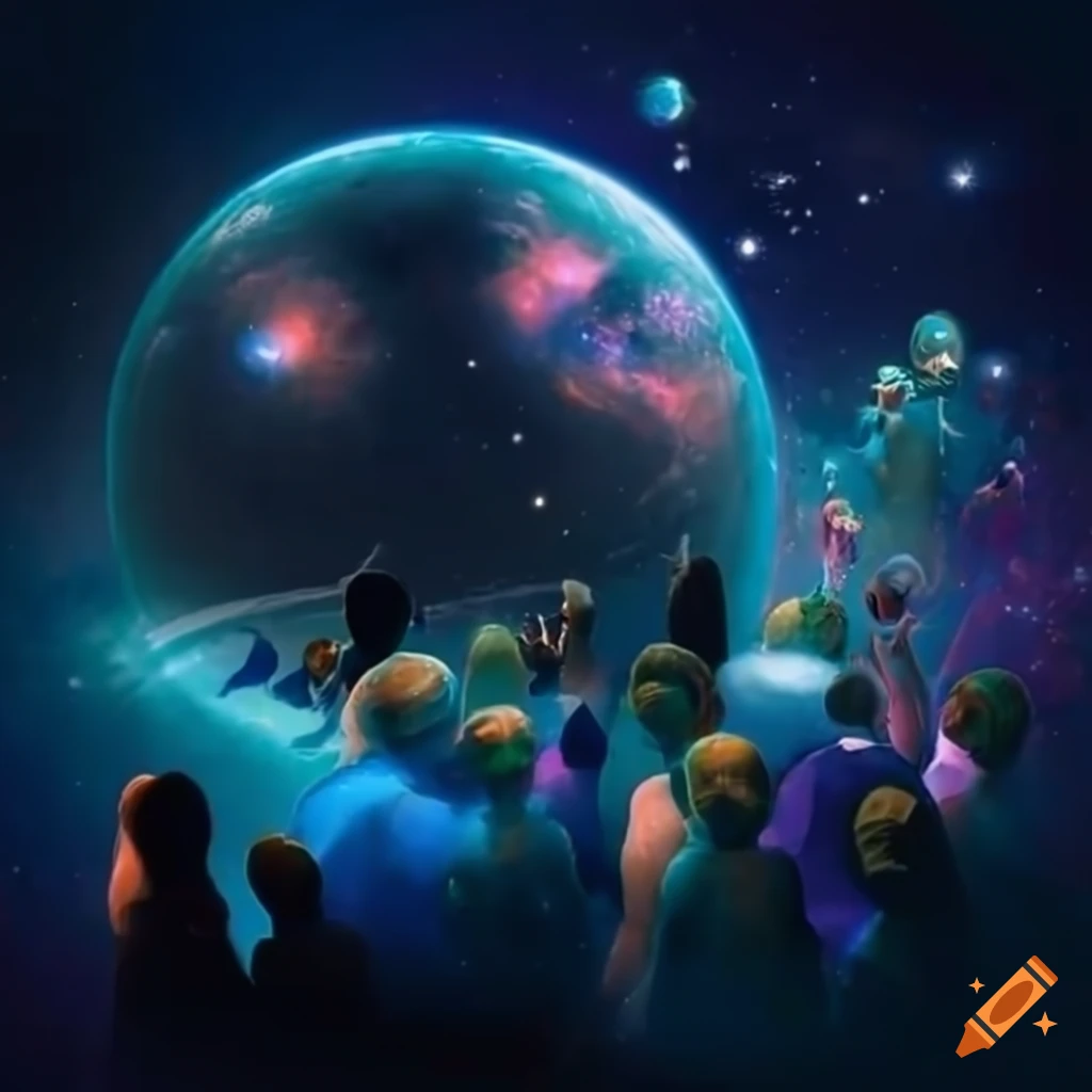 A_vibrant_and_diverse_crowd_of_aliens_in_the_foreground__representing ...