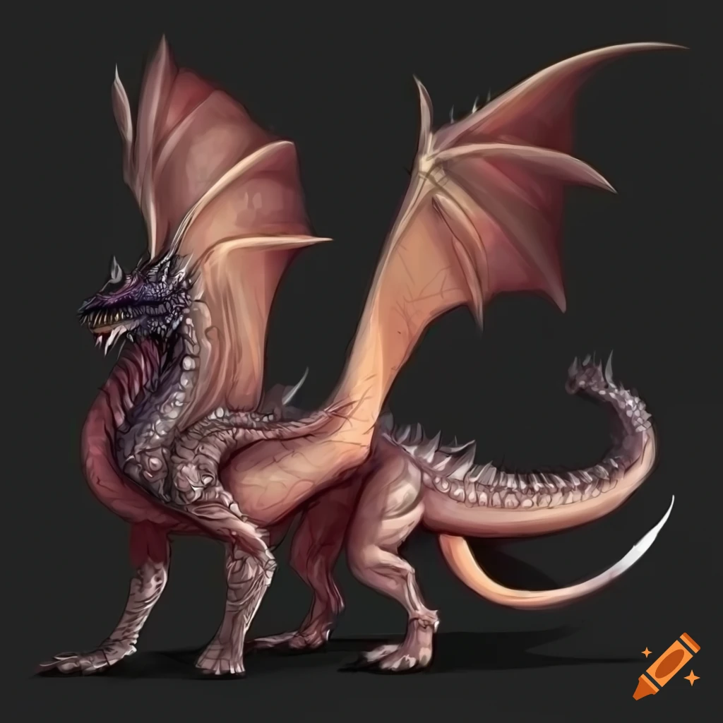 Dragon full body concept designs, four legs, tail, smooth elegant head ...