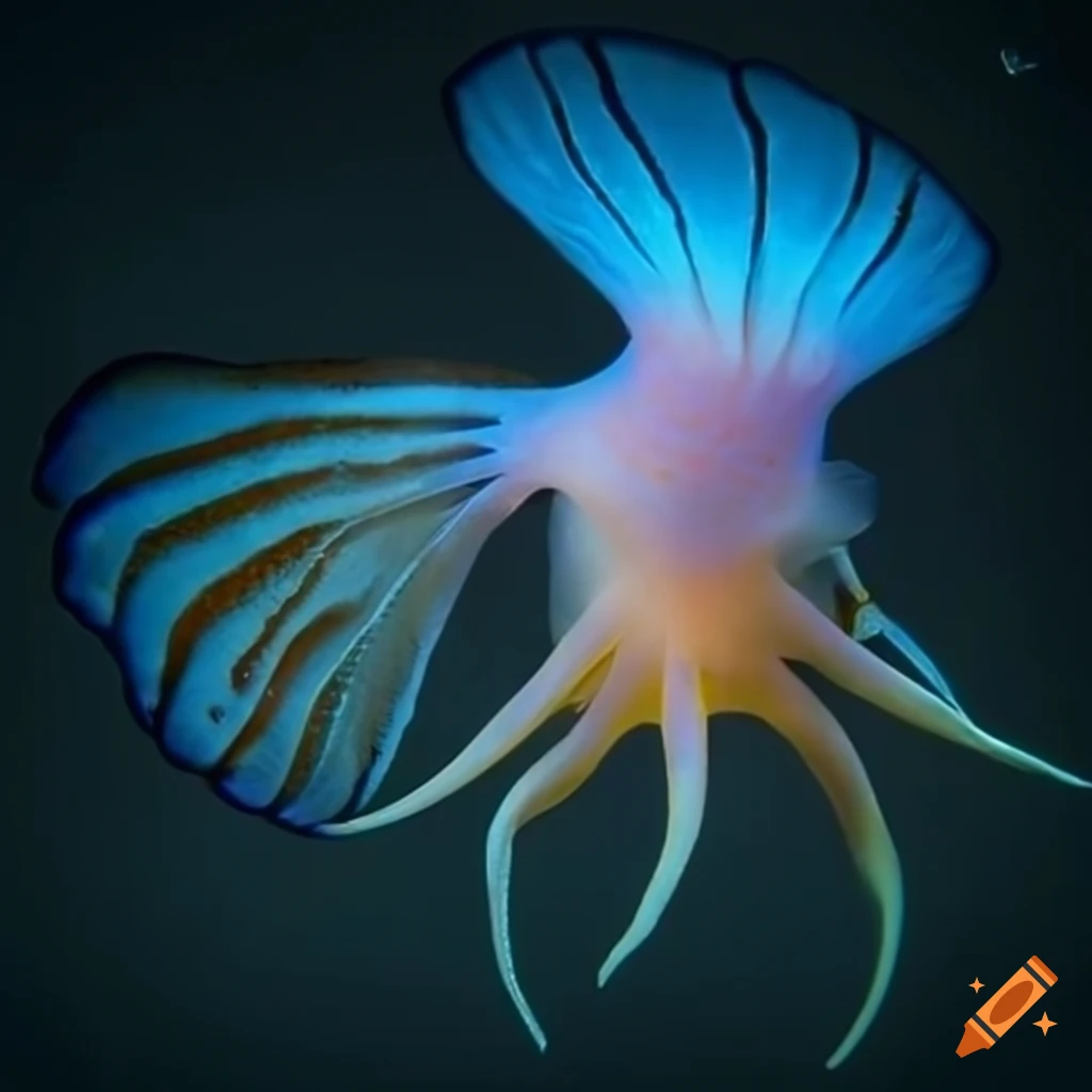 A whimsical hybrid sea creature inspired by both angelfishes and ...