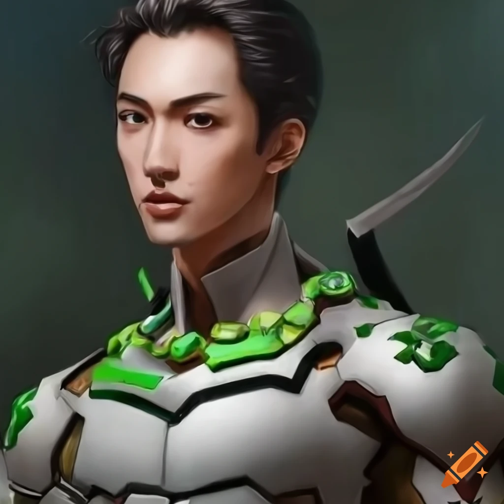 Beautiful genji portrait real-life super-detailed enhanced