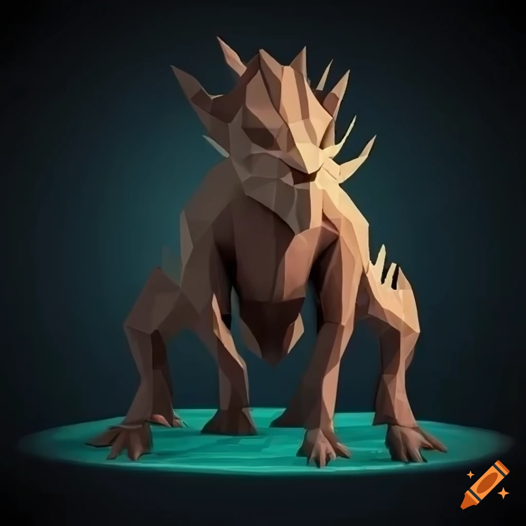 Low poly 3D models of fantasy creatures for a thrilling RPG on Craiyon