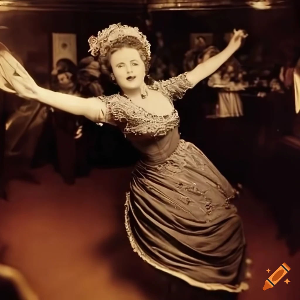 Victorian lady dancing in a nightclub