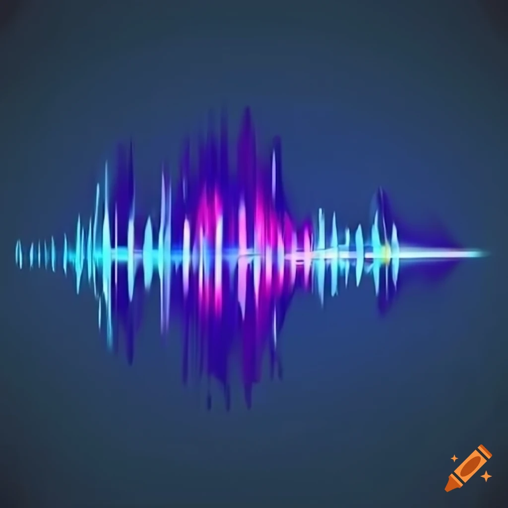 A vibrant blue sound wave design on Craiyon