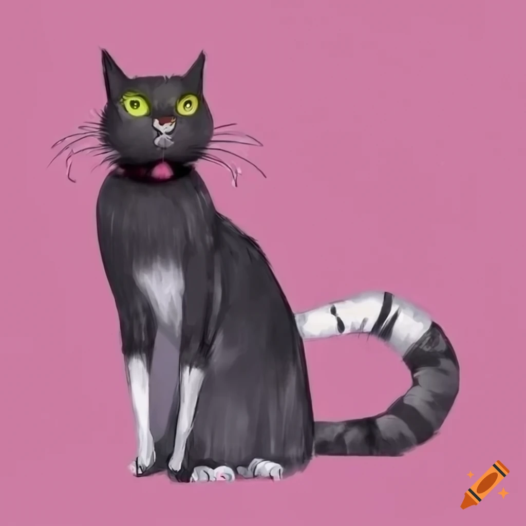 A playful collage featuring adorable gothic cartoon cats on Craiyon