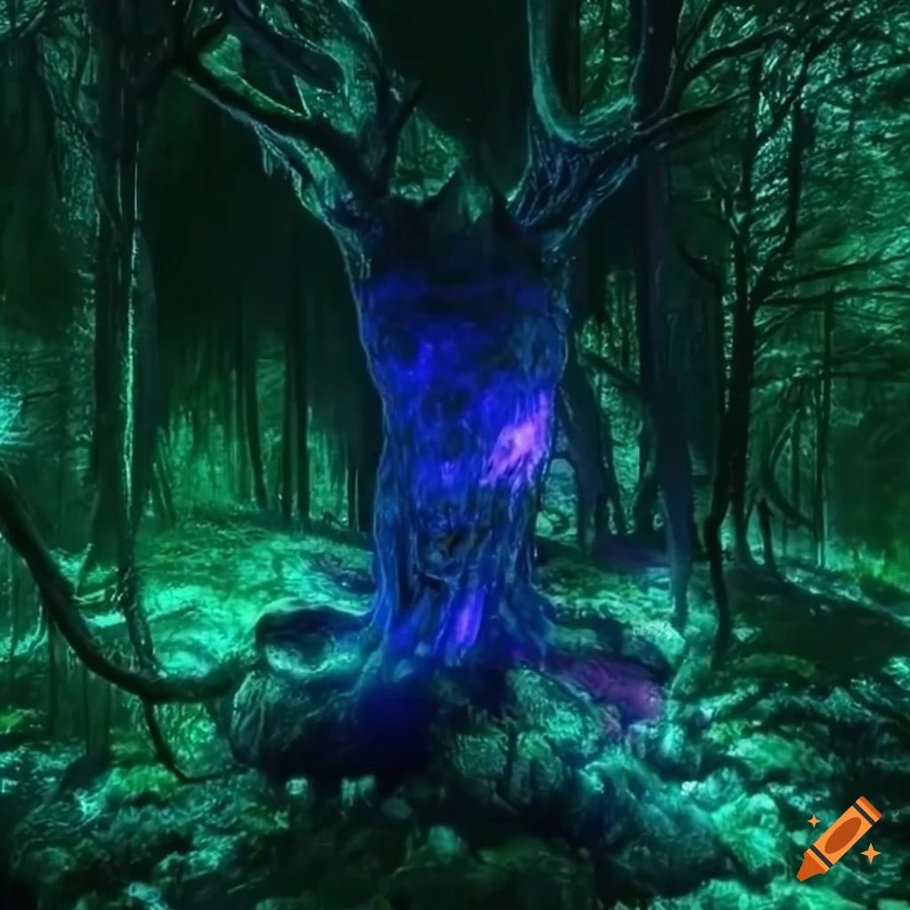 Uv light monster in forest