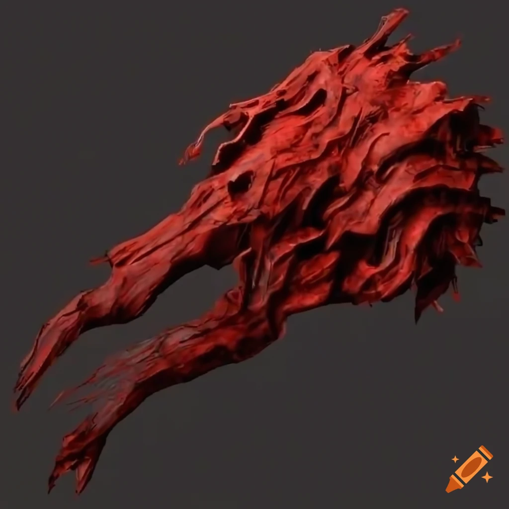 Red flowing biomass from prototype game series, realistic, 2k, precise ...