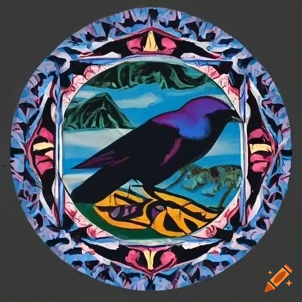 Traditional Pennsylvania Dutch barn hex sign with thick black outlines ...