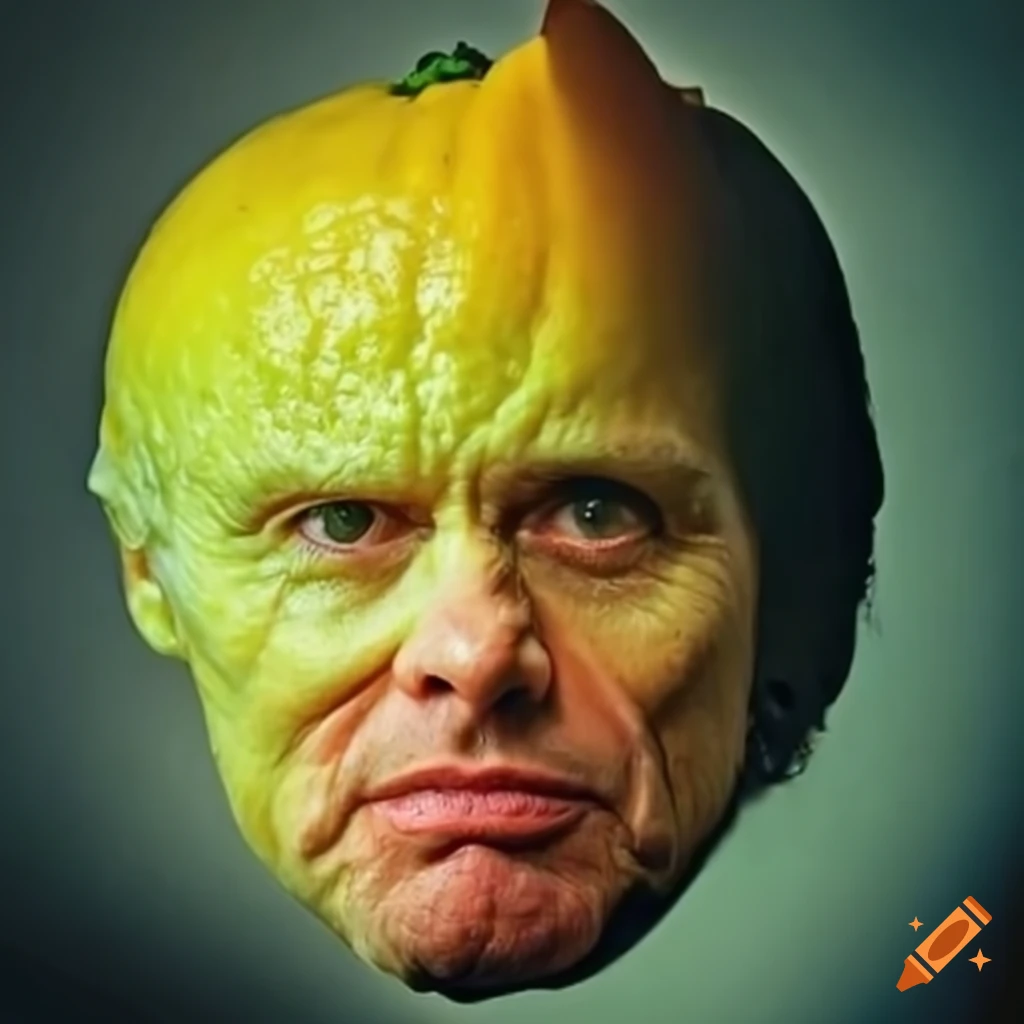 An artistic interpretation of jim carrey as a lemon on Craiyon