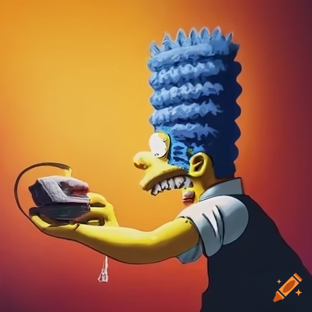Hyperrealistic 8k wallpaper of the simpsons made by banksy