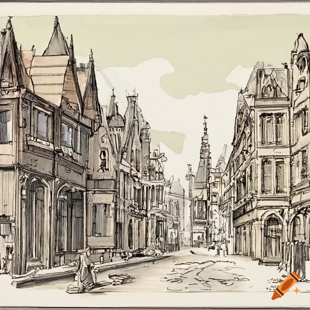 Victorian City Drawing