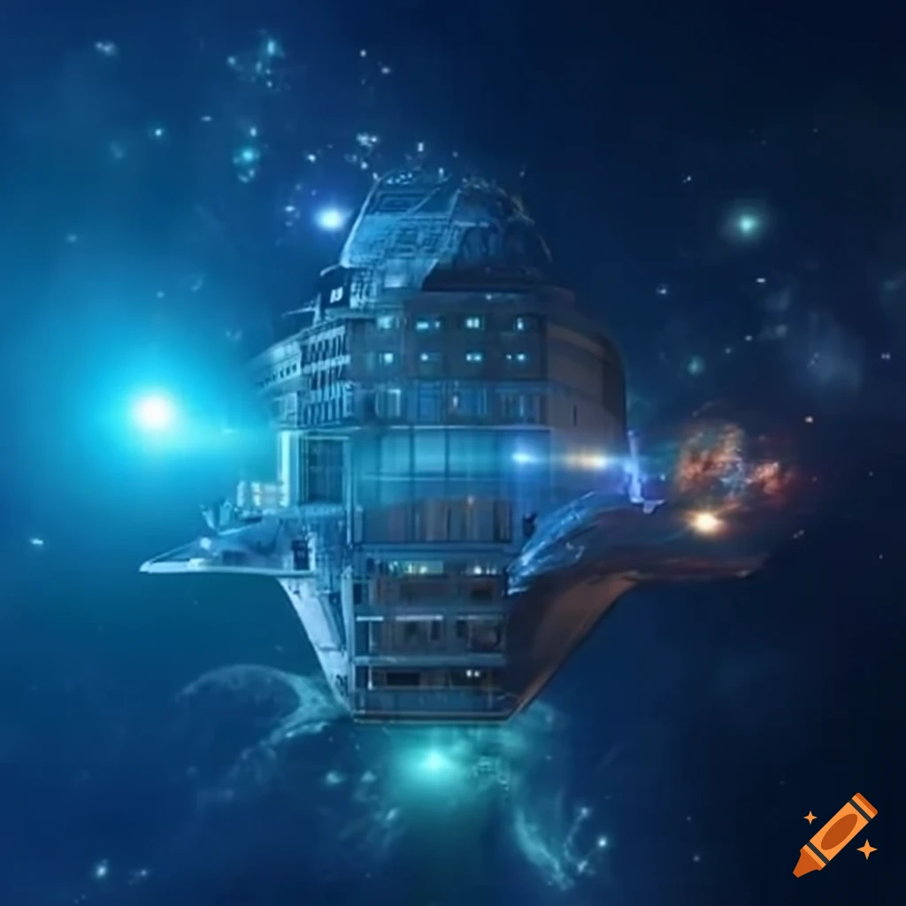 State with many highest buildings with cosmic technology elements and ...