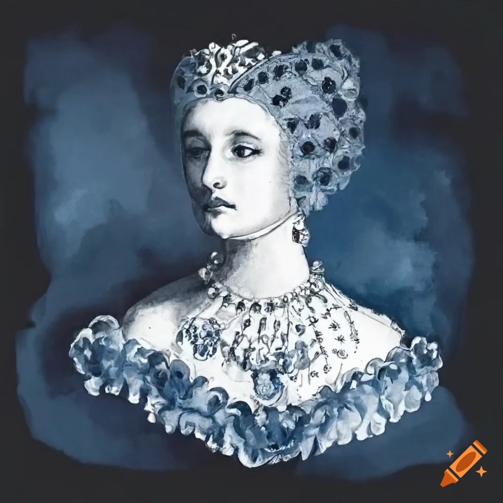 Blue french queen vintage on Craiyon