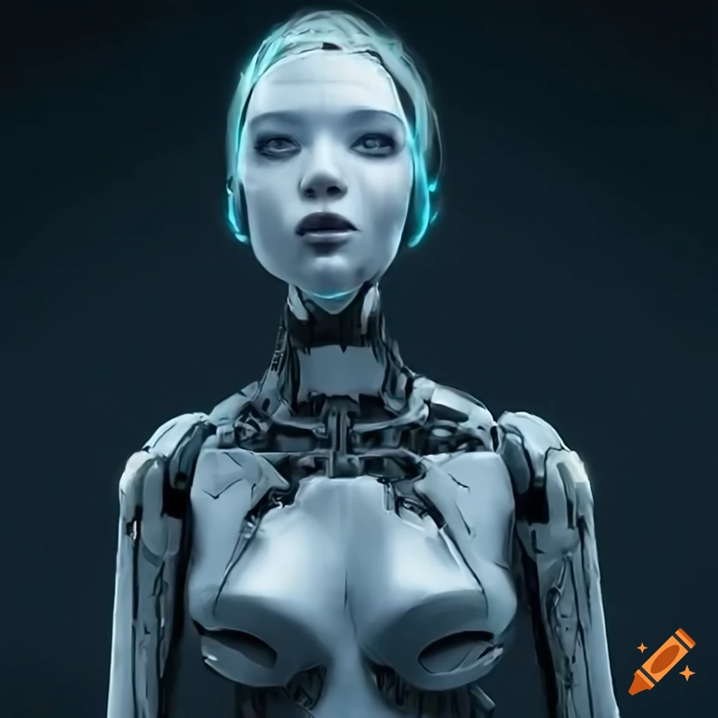 Female robot 1920x1080 on Craiyon