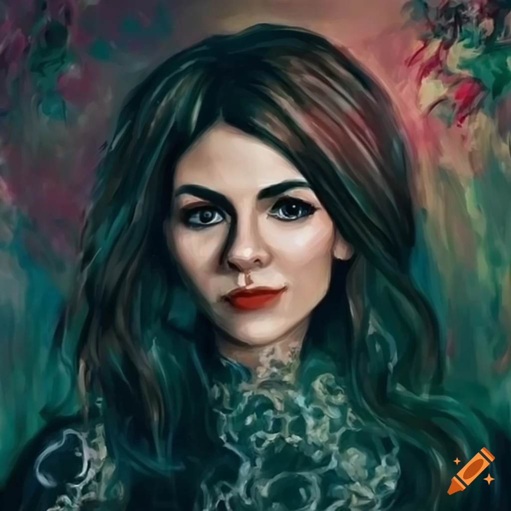 Victoria justice and draco malfoy in the style of claude monet